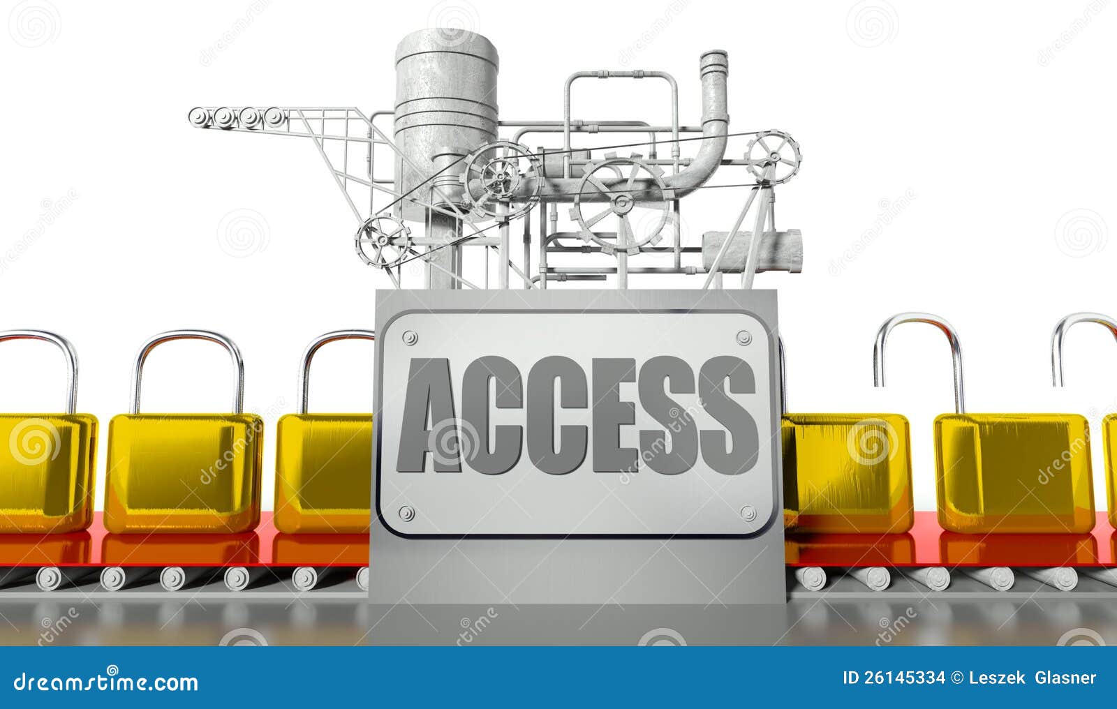 Access Concept, Open and Closed Padlocks Stock Illustration ...