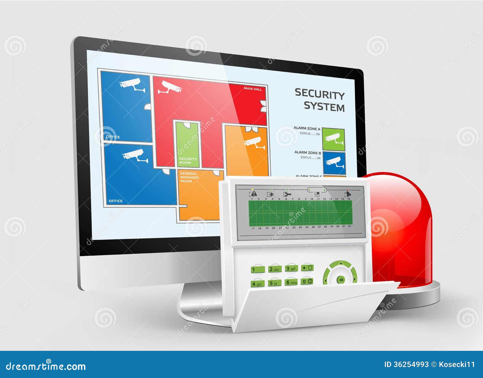 Access Control - Alarm Zones 2 Stock Vector - Illustration of home ...