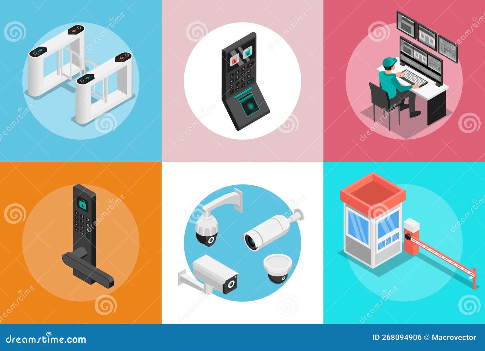 Access Control Compositions Set Stock Vector - Illustration of ...