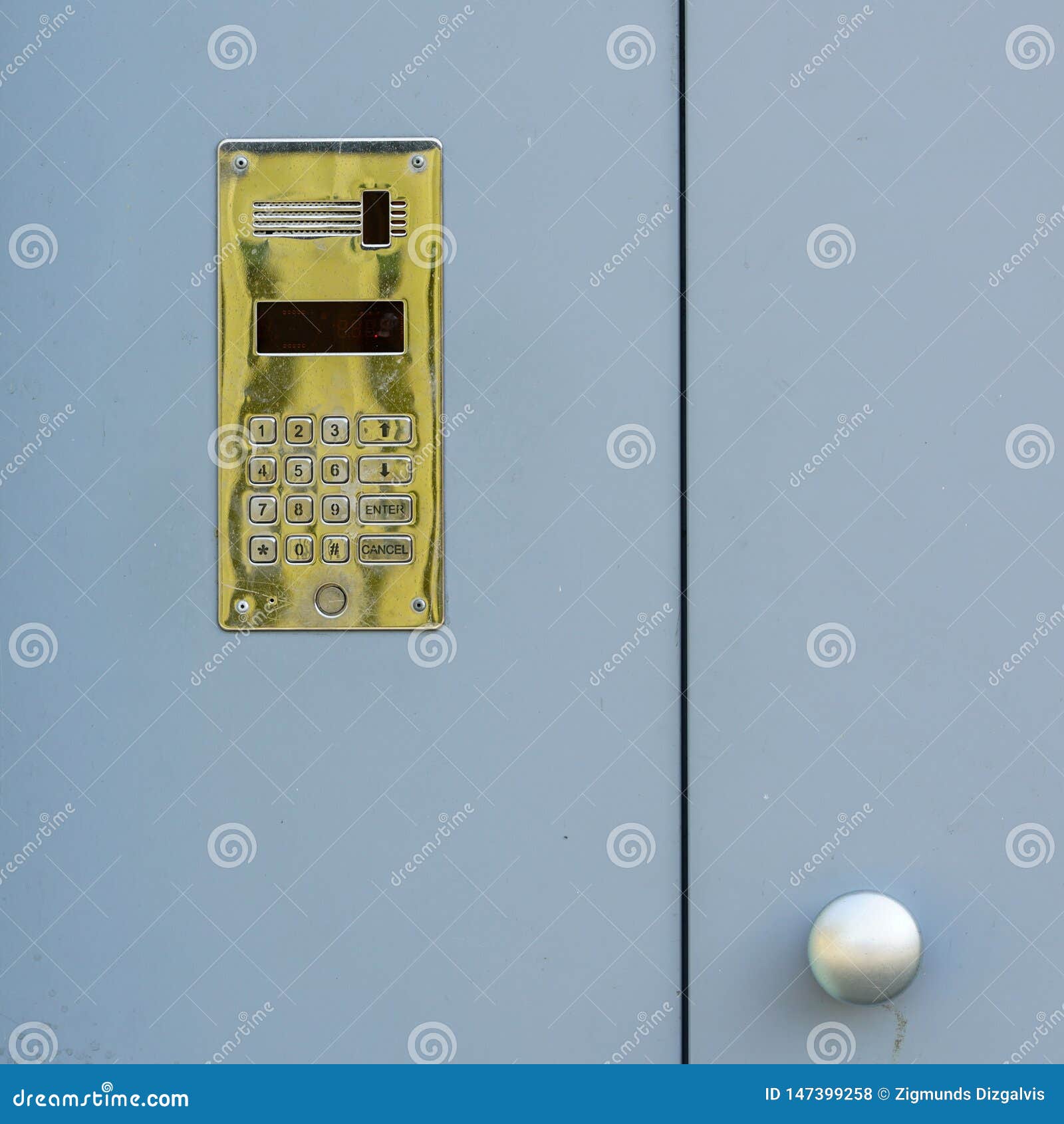 Access Control Door Box with Numeric Keypad on Grey Background Stock ...
