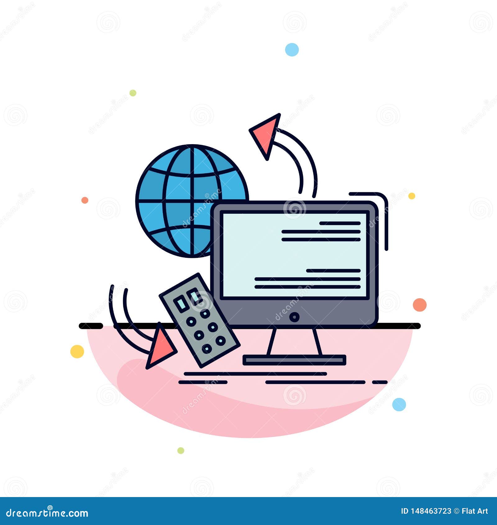 Access, Control, Monitoring, Remote, Security Flat Color Icon Vector ...