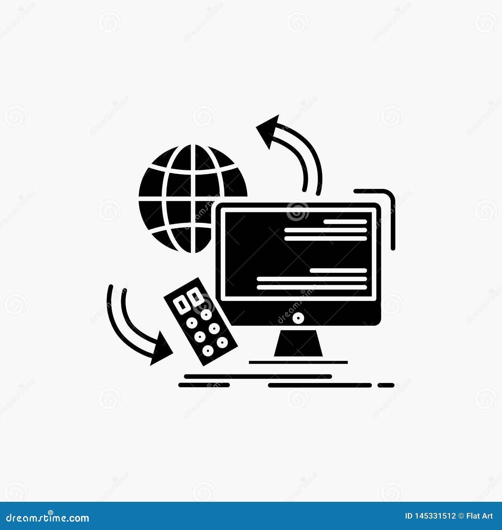 Access, Control, Monitoring, Remote, Security Glyph Icon. Vector ... Access, Control, Monitoring, Remote, Security Glyph Icon. Vector ...
