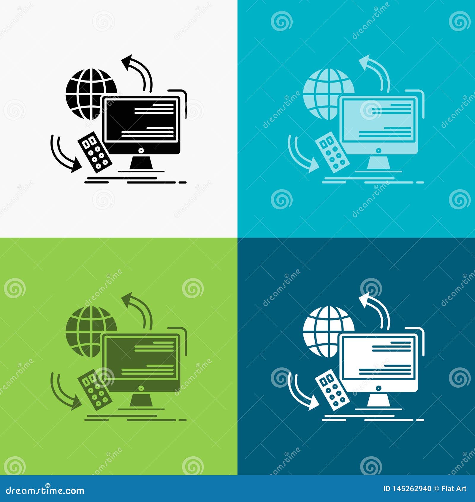 Access, Control, Monitoring, Remote, Security Icon Over Various ...