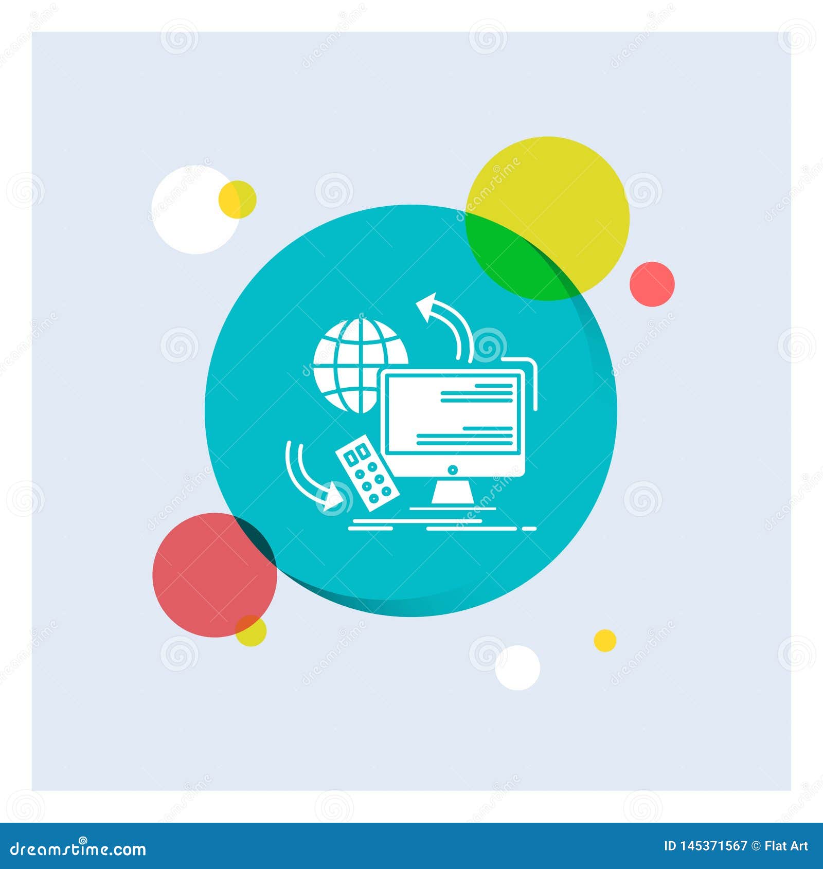 Access Control Monitoring Remote Security White Glyph Icon Colorful Circle Background Stock