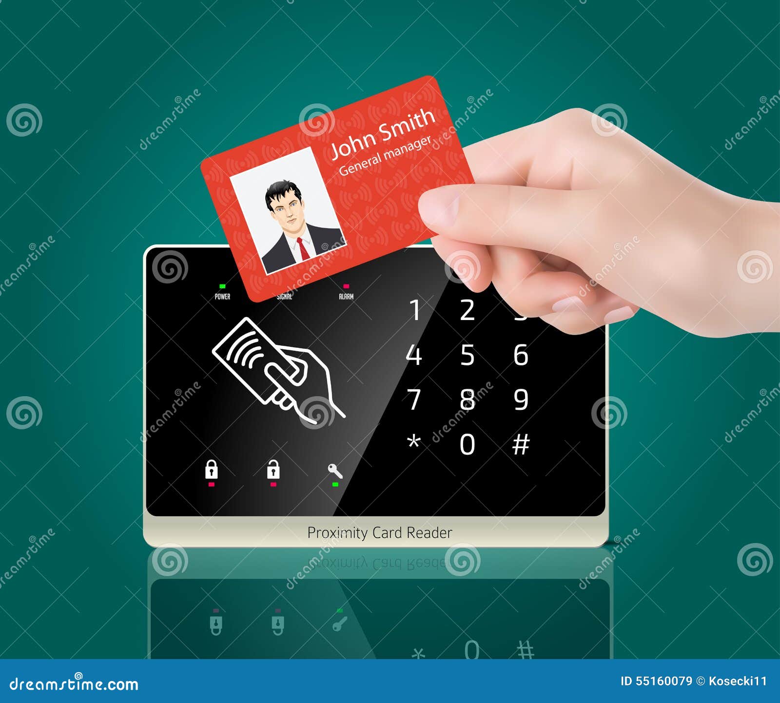 Access Control - Proximity Card and Reader Stock Illustration ...