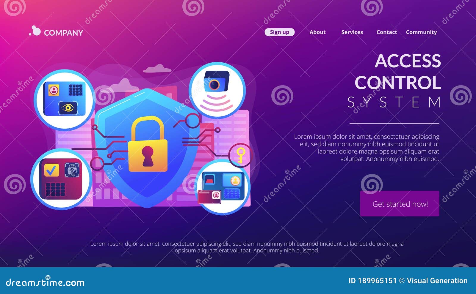 Access Control System Concept Landing Page Stock Vector - Illustration ...