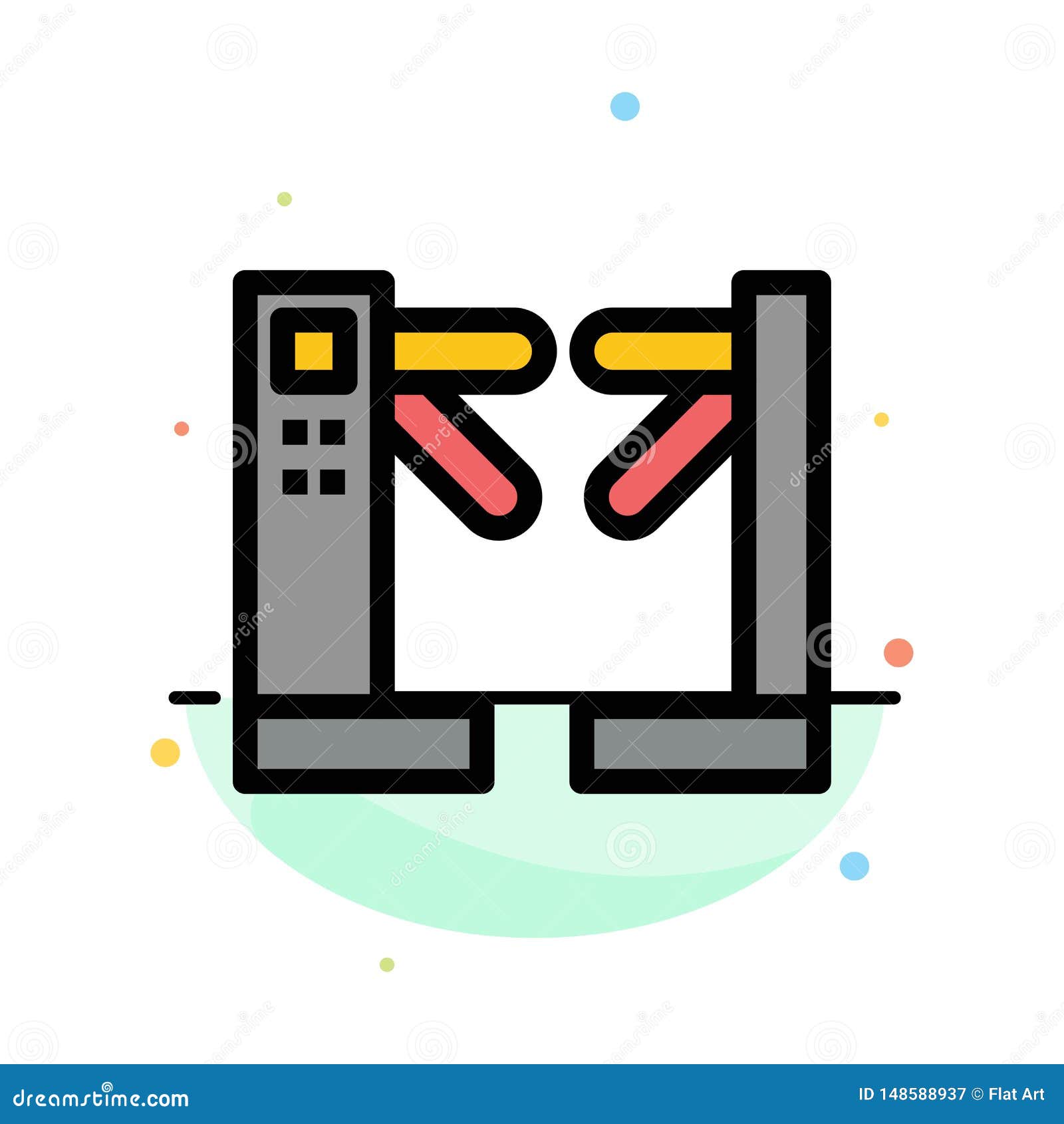 Access, Control, Turnstiles, Underground Abstract Flat Color Icon ...