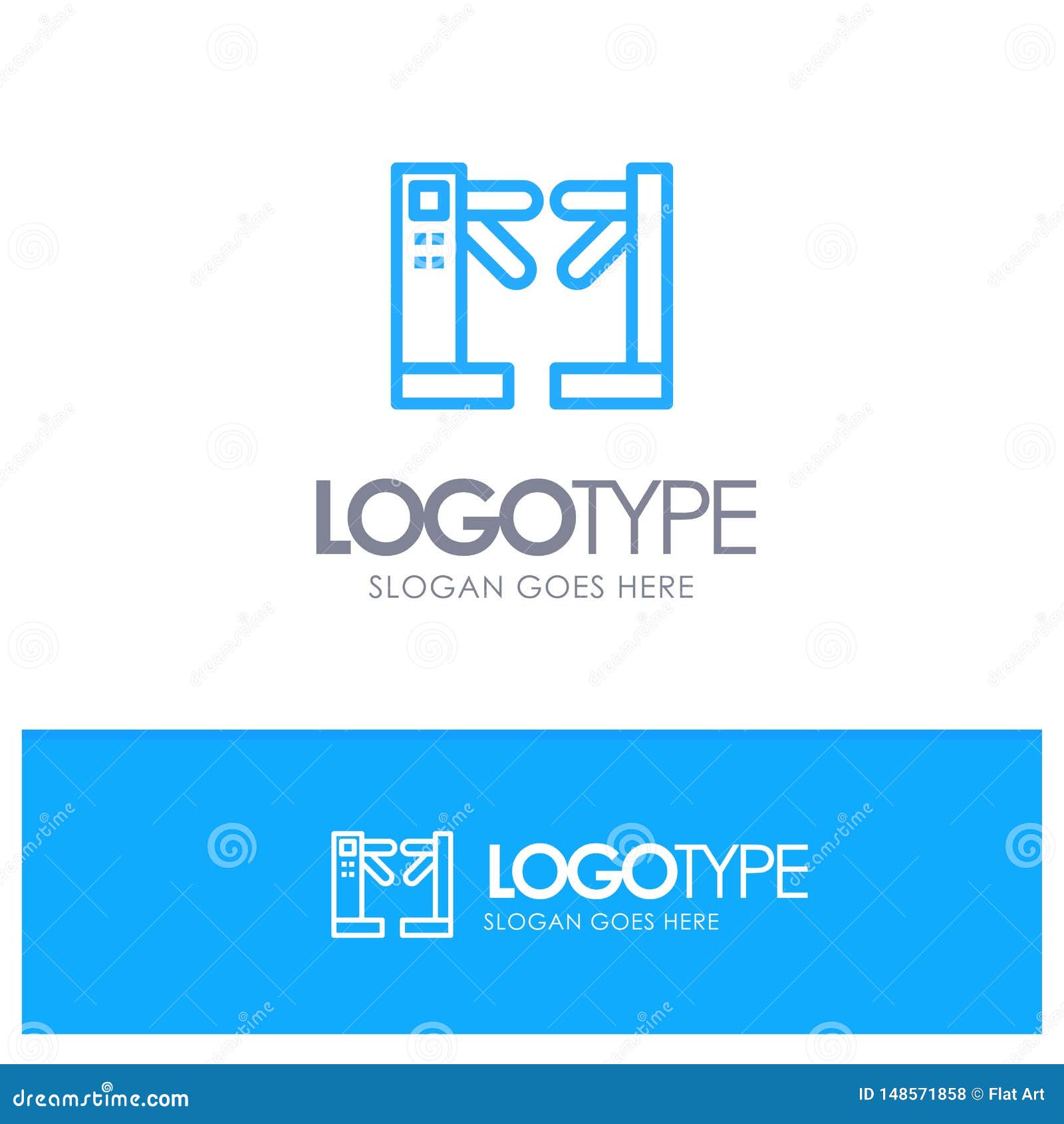 Access, Control, Turnstiles, Underground Blue Outline Logo Place for ...