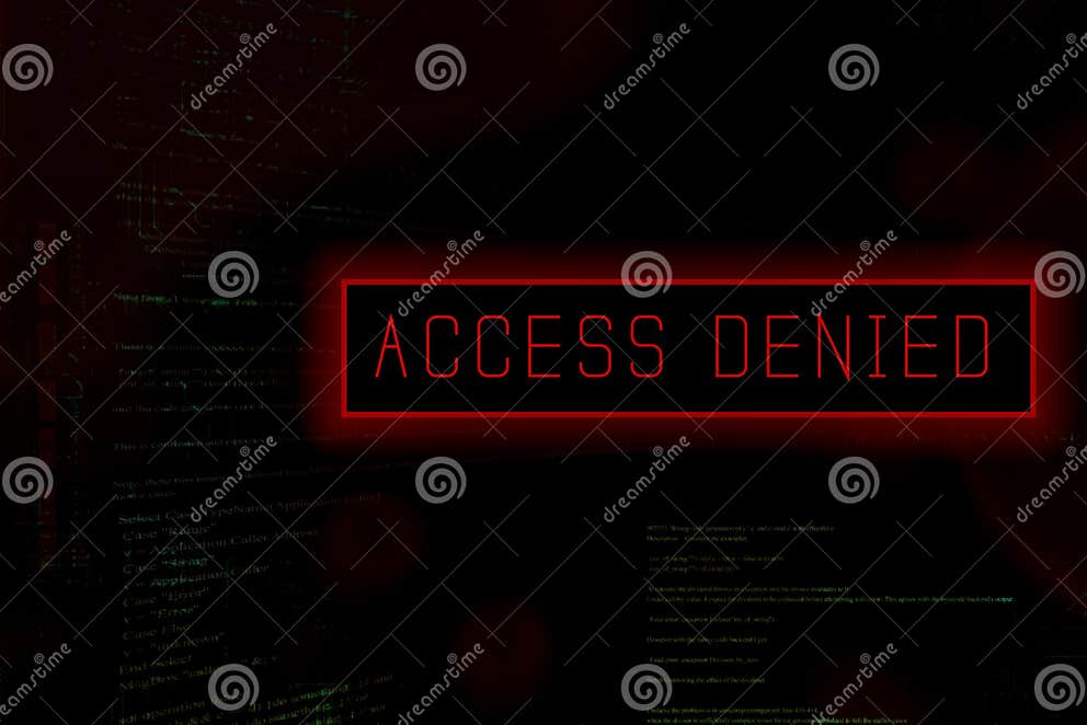 `Access Denied` at Computer System Screen Stock Illustration ...