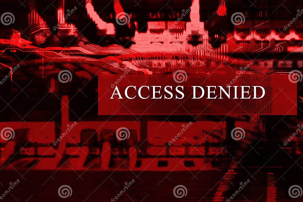 `Access Denied` at Computer System Screen Stock Image - Image of alarm ...