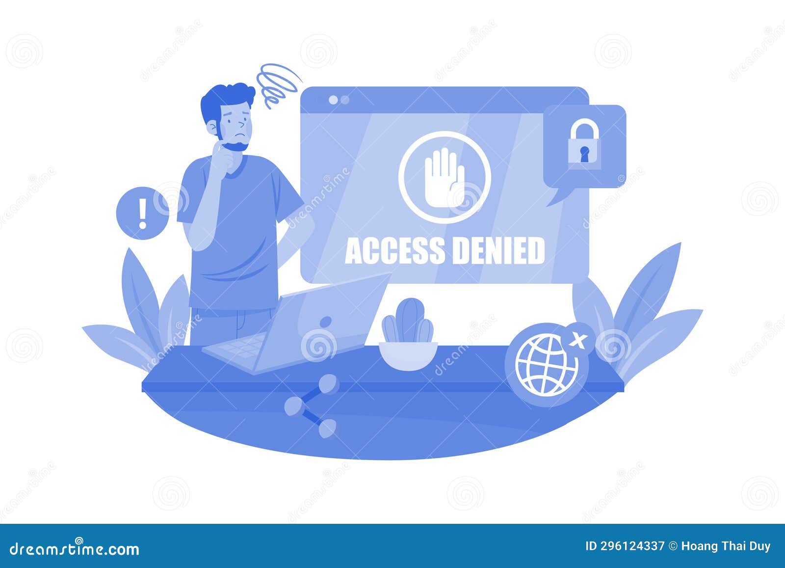 Access Denied Illustration Concept on a White Background Stock Vector ...
