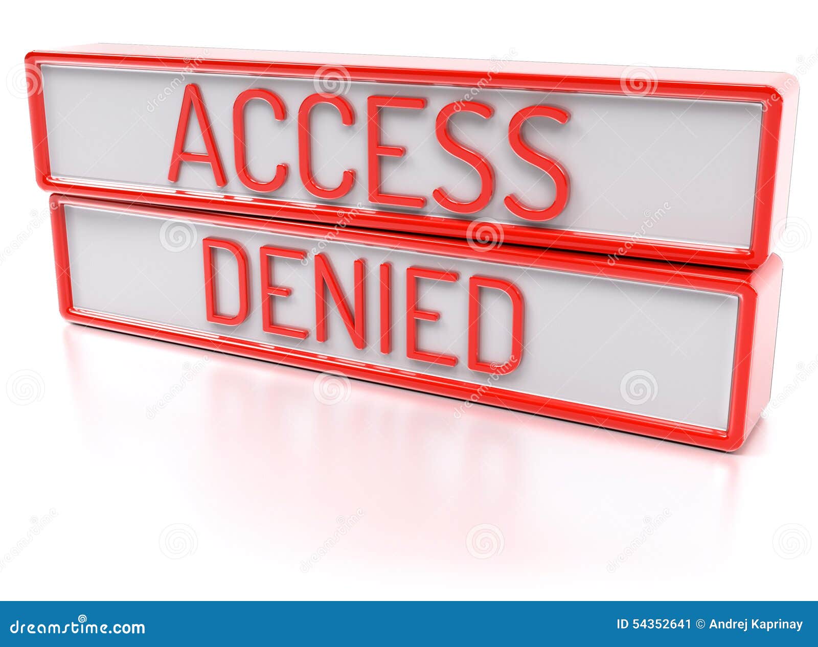 Access Denied - Isolated 3D Render Stock Illustration - Illustration of ...