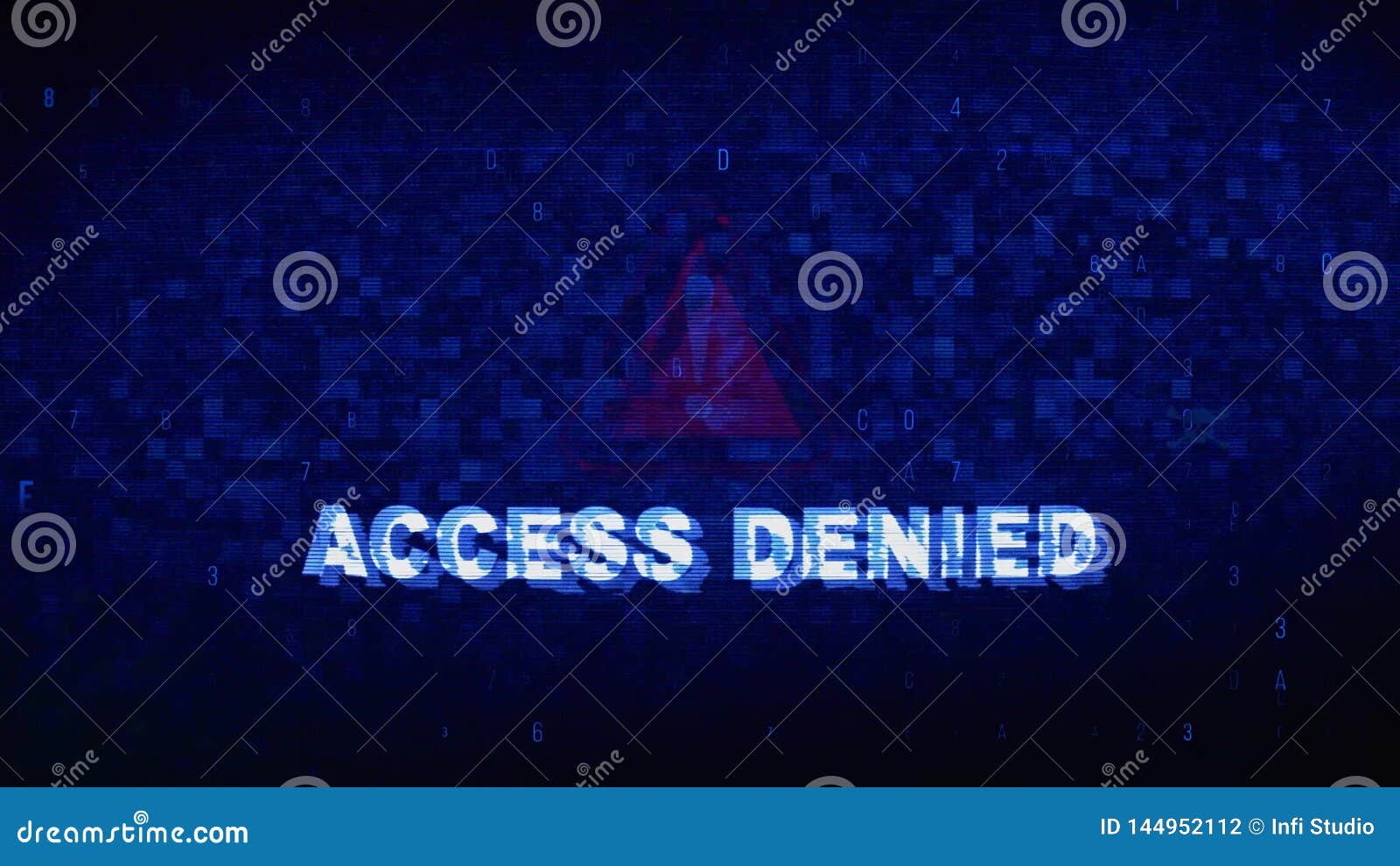 Access Denied Text Digital Noise Twitch Glitch Distortion Effect Error ...