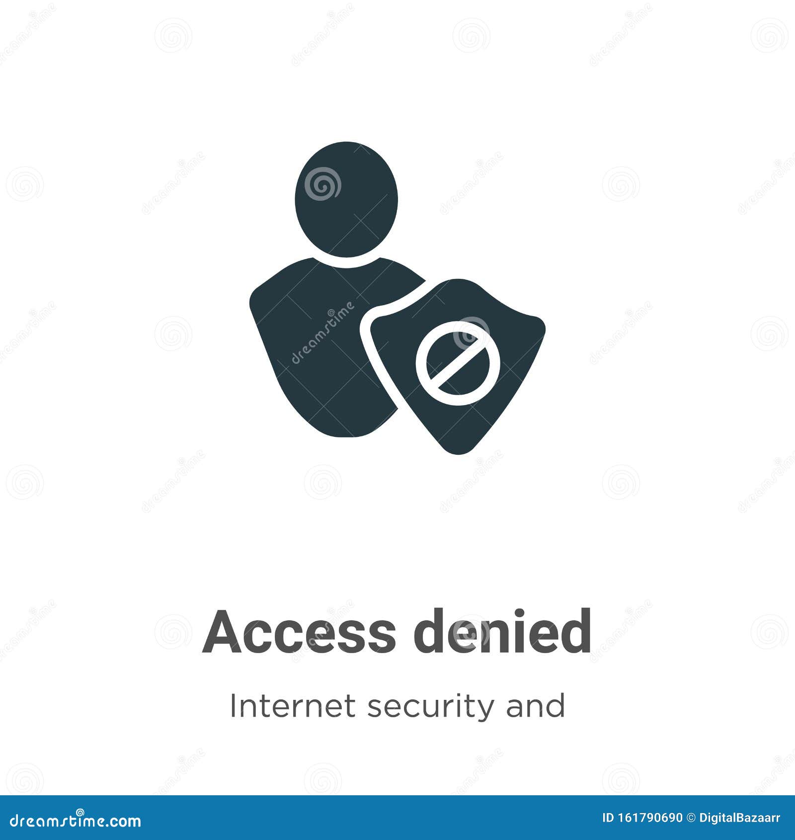 Access Denied Vector Icon on White Background. Flat Vector Access ...