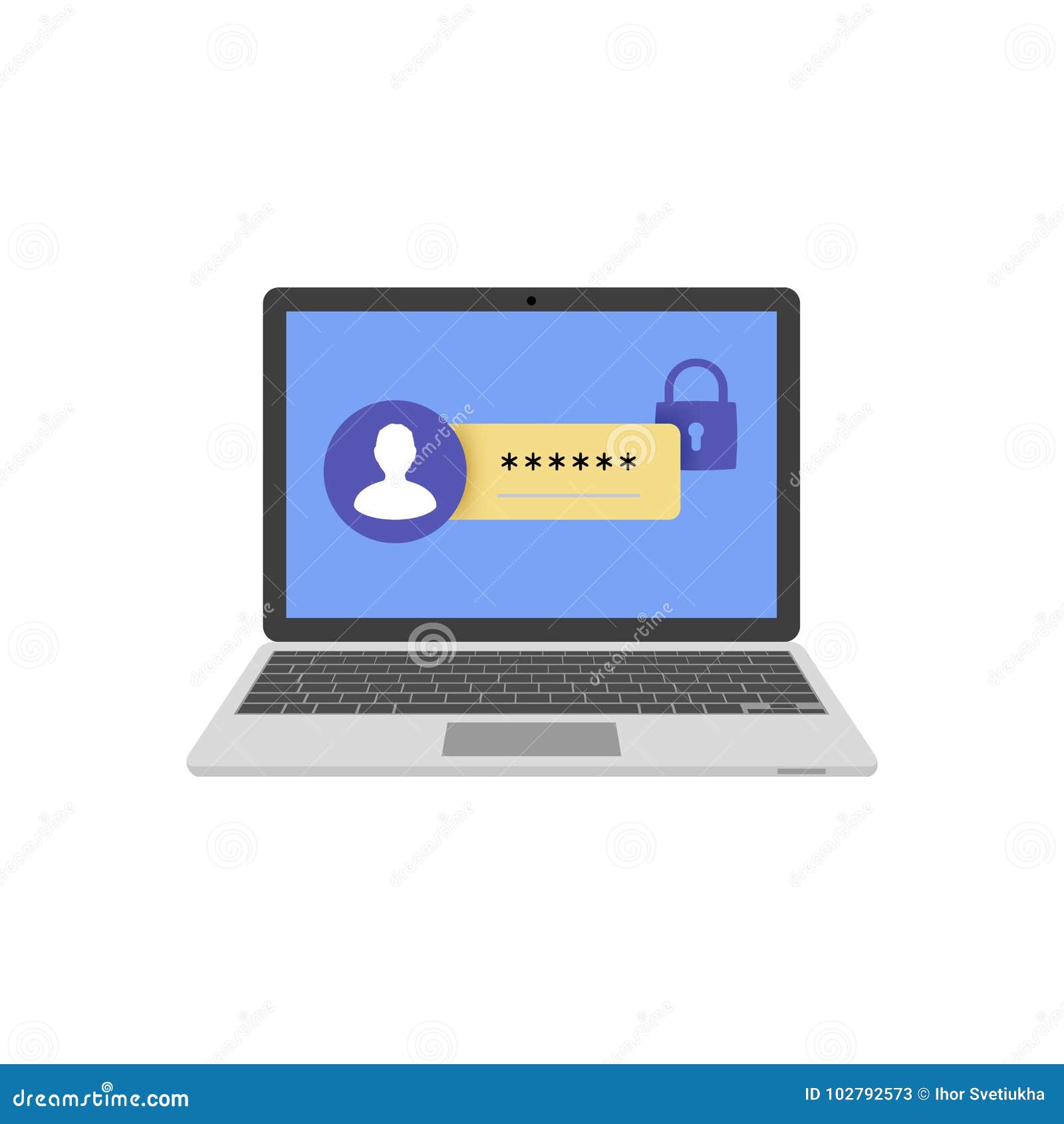 Access. Enter the Password. Laptop Screen Stock Vector - Illustration ...