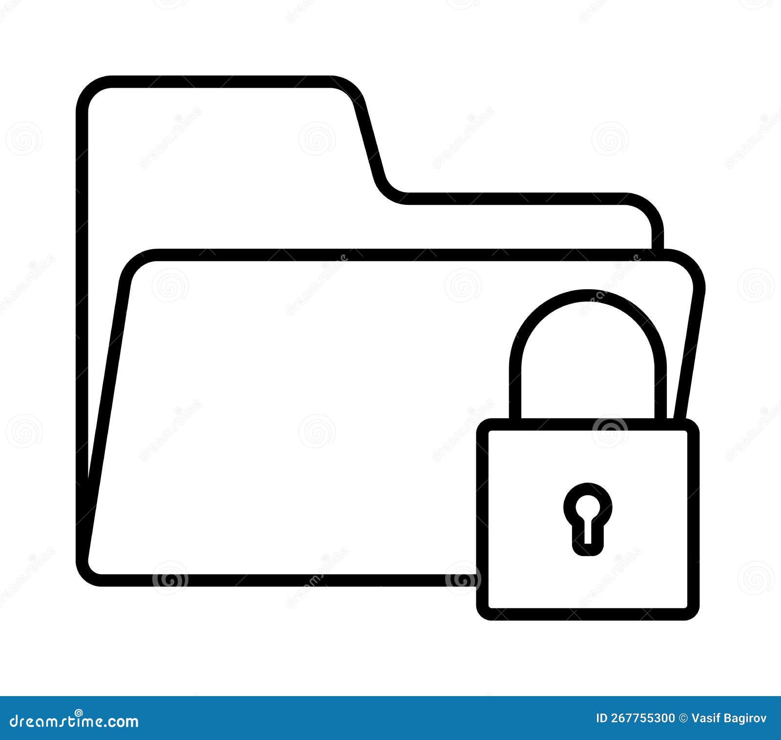 Access, Folder, Lock Vector Icon on Transparent Background. Outline Access, Folder, Lock Vector ...