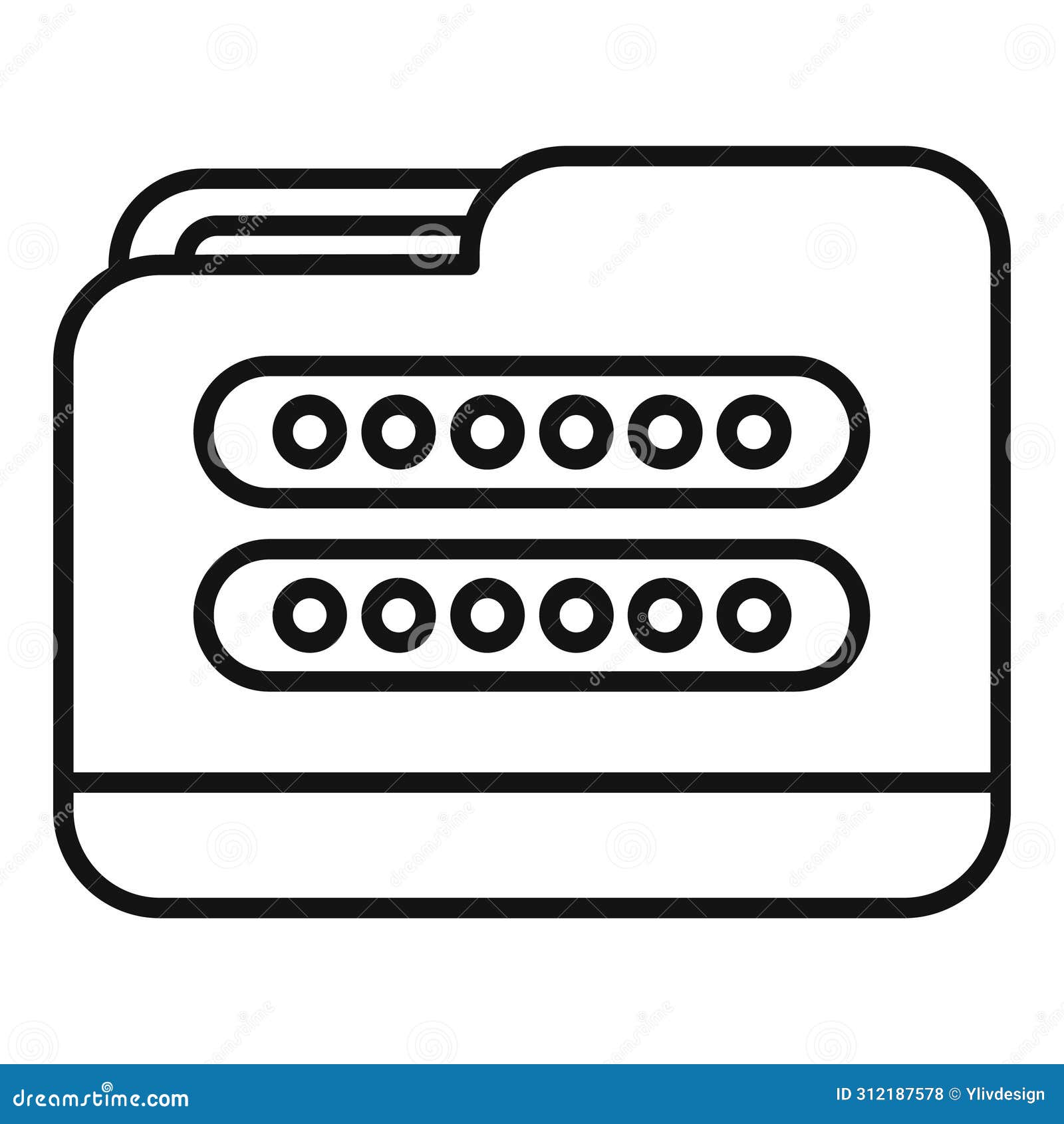Access Folder Passcode Icon Outline Vector. Id Process Account Stock ...