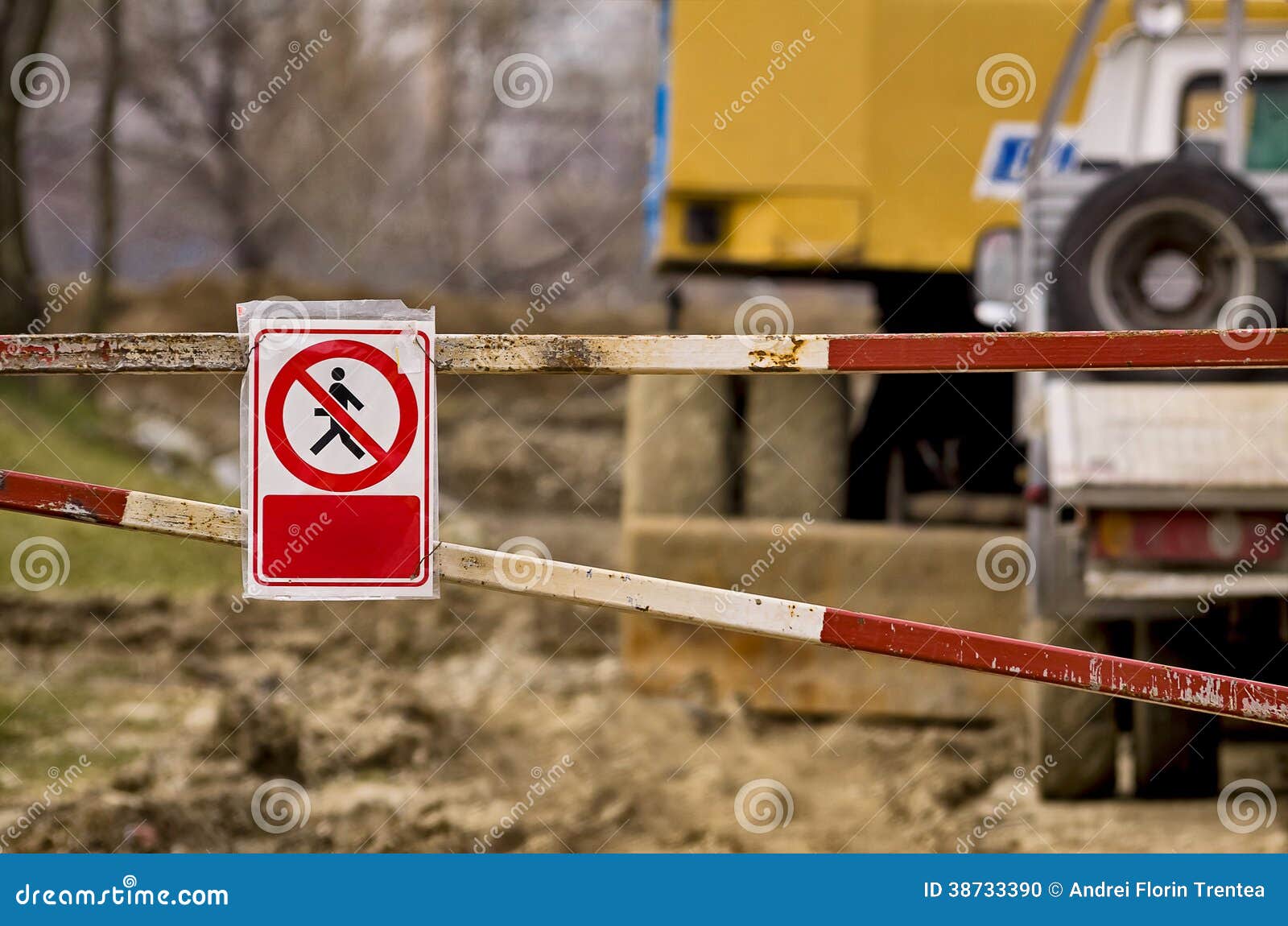 Access Forbidden Sign at a Construction Site Stock Photo - Image of ...