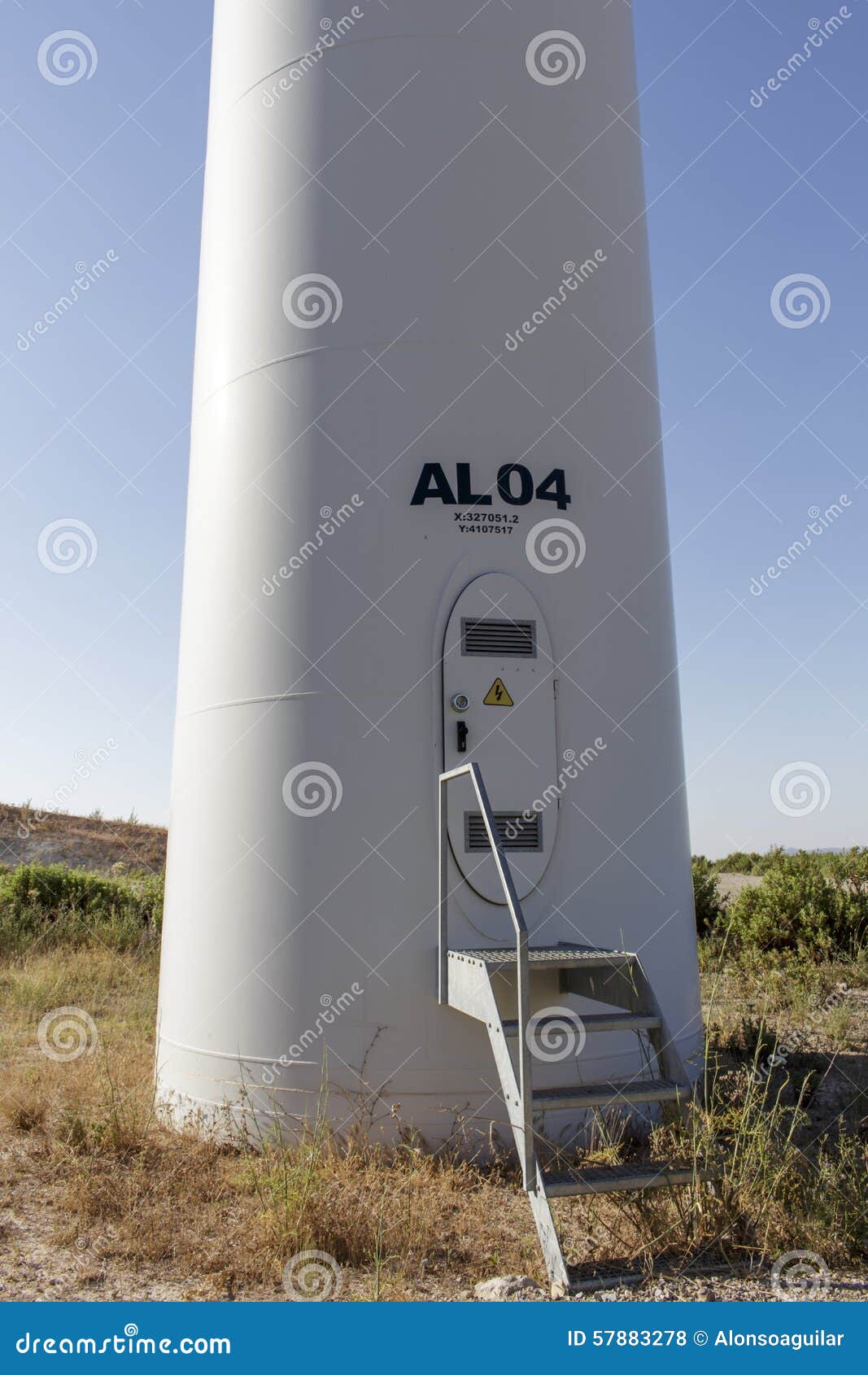 Access Gate on the Base of Windmill Stock Photo - Image of electric ...