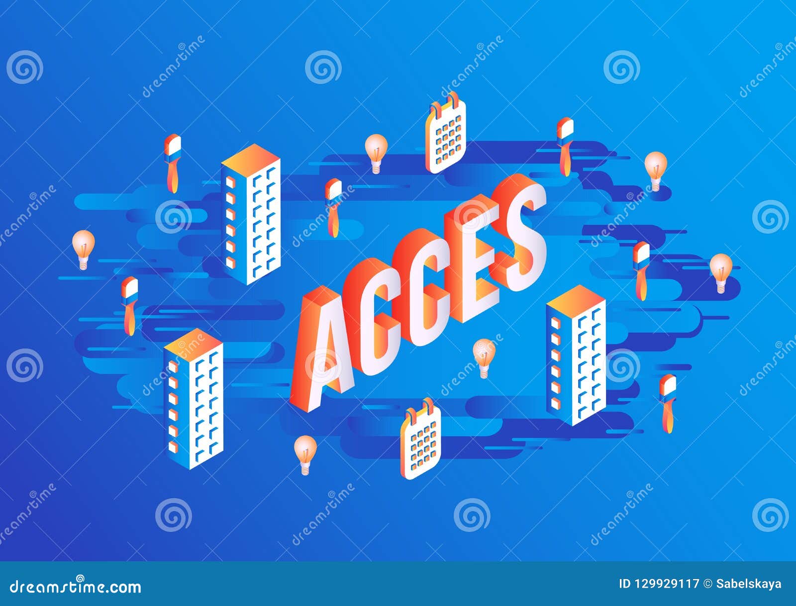 Access Gradient Isometric Text Design on Abstract Background with Fluid ...