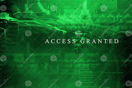 `Access Granted` at Computer System Screen Stock Illustration ...