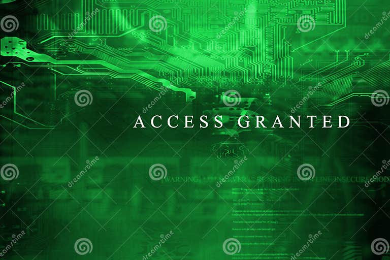 `Access Granted` at Computer System Screen Stock Illustration ...