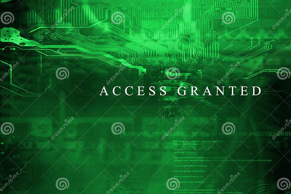 `Access Granted` at Computer System Screen Stock Illustration ...