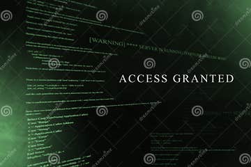 `Access Granted` at Computer System Screen Stock Illustration ...