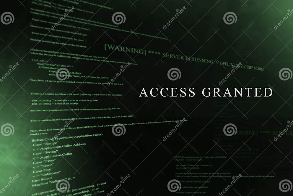 `Access Granted` at Computer System Screen Stock Illustration ...