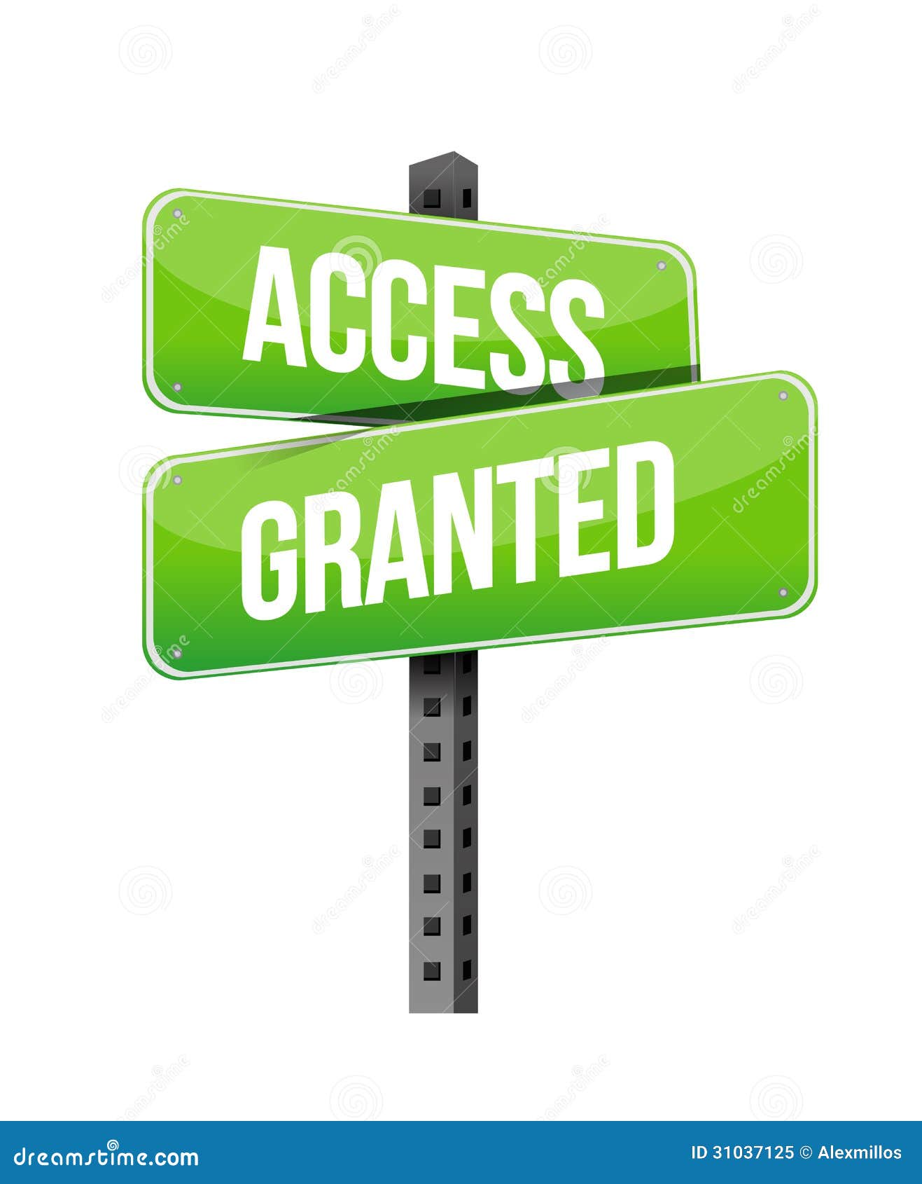 Access Granted road sign stock illustration. Illustration of office ...