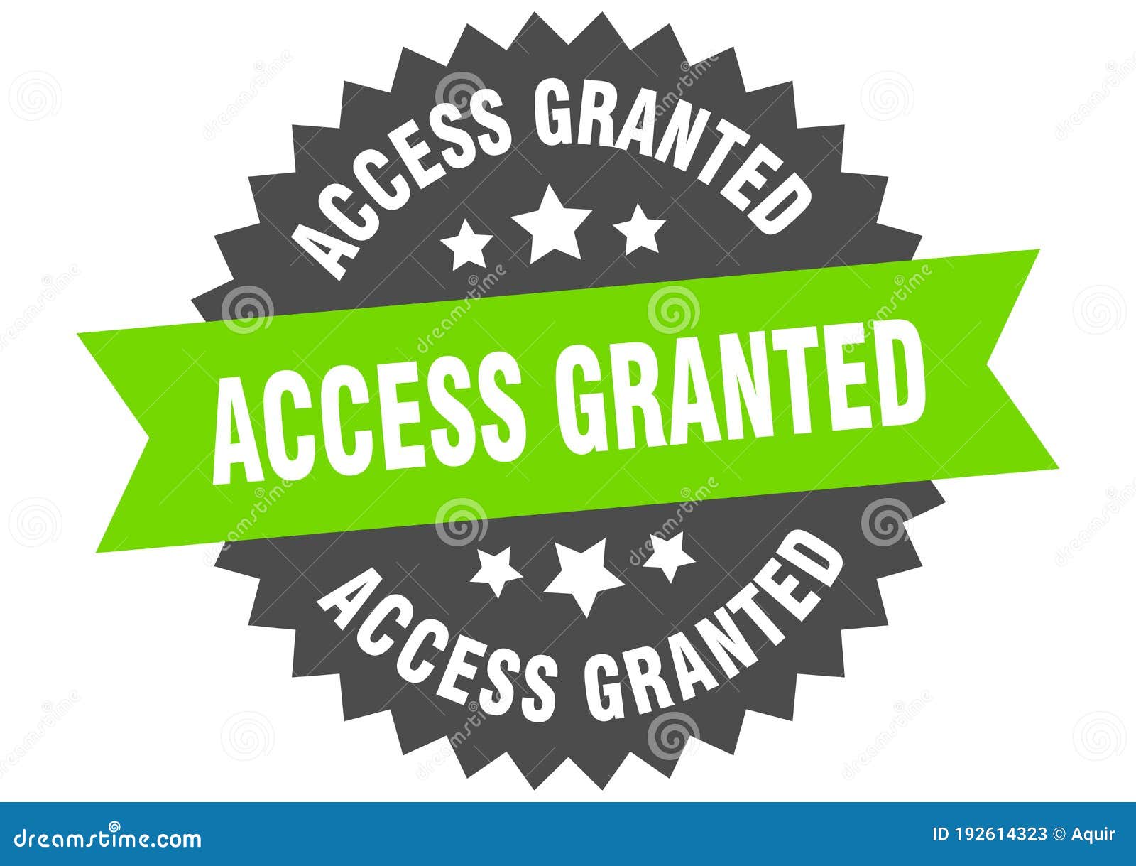 Access Granted Sign. Access Granted Round Isolated Ribbon Label Stock ...