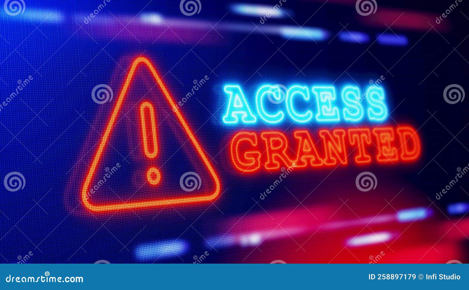 Access Granted Warning Alert Screen Loop Blinking Glitch Animation. Stock Video - Video of ...