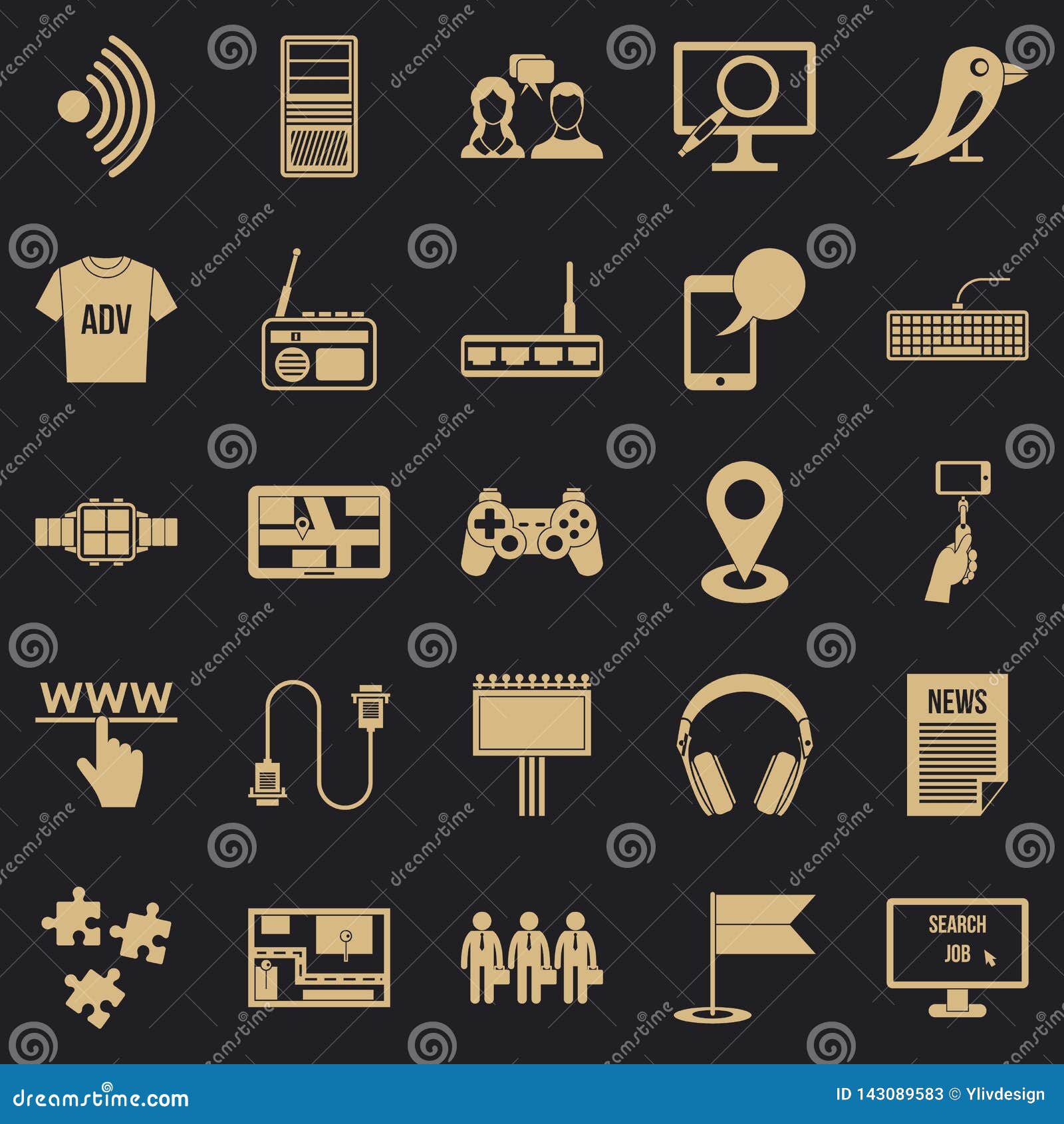 Access Icons Set, Simple Style Stock Vector - Illustration of info ...