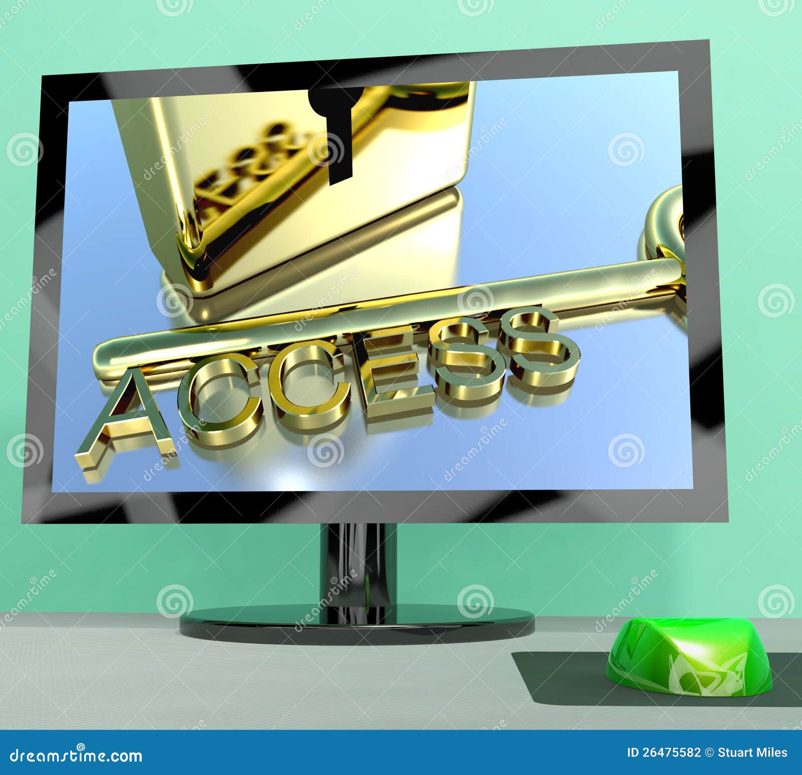 Access Key on Computer Screen Showing Security Stock Illustration ...