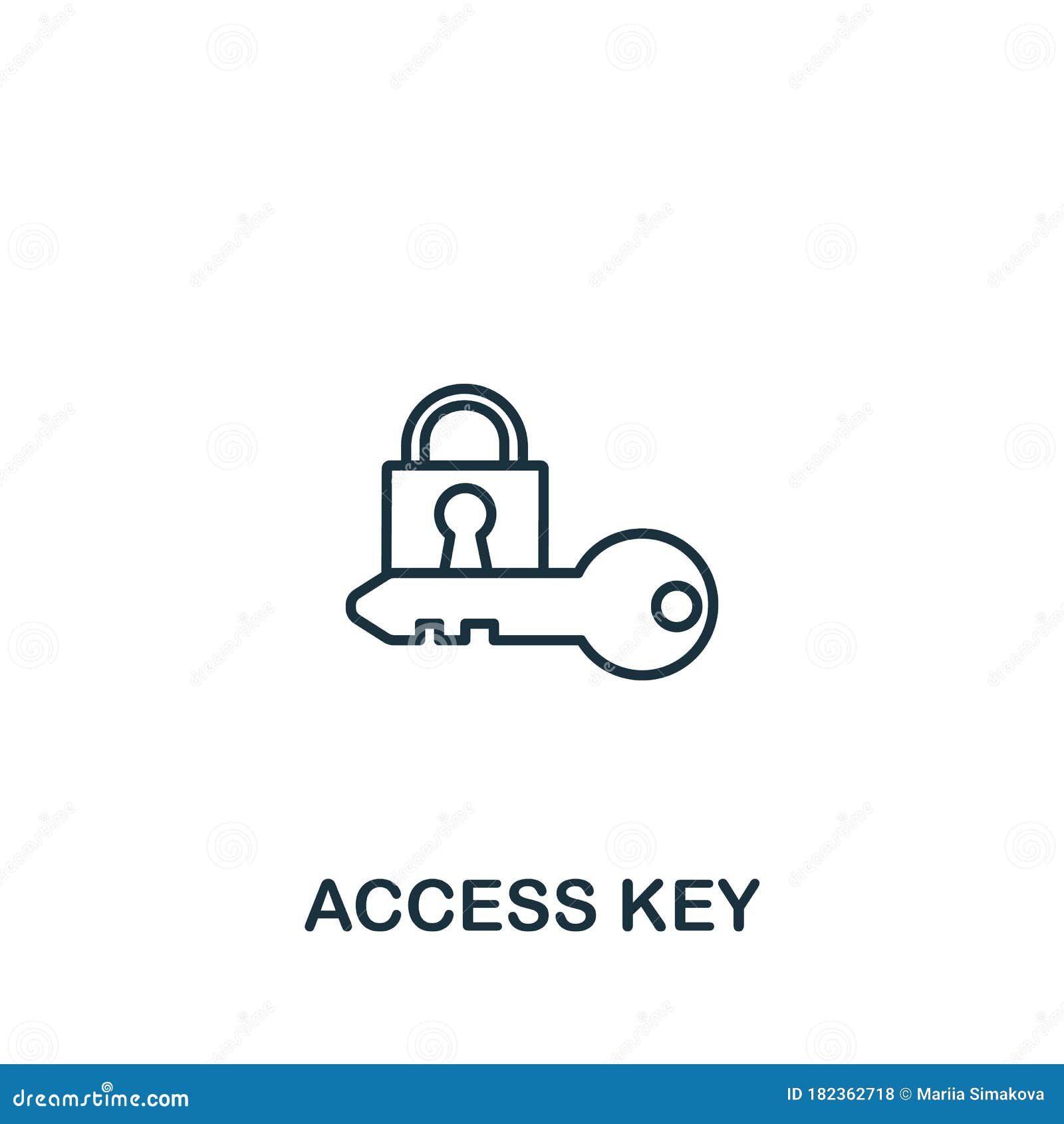 Access Key Icon from Security Collection. Simple Line Element Access ...
