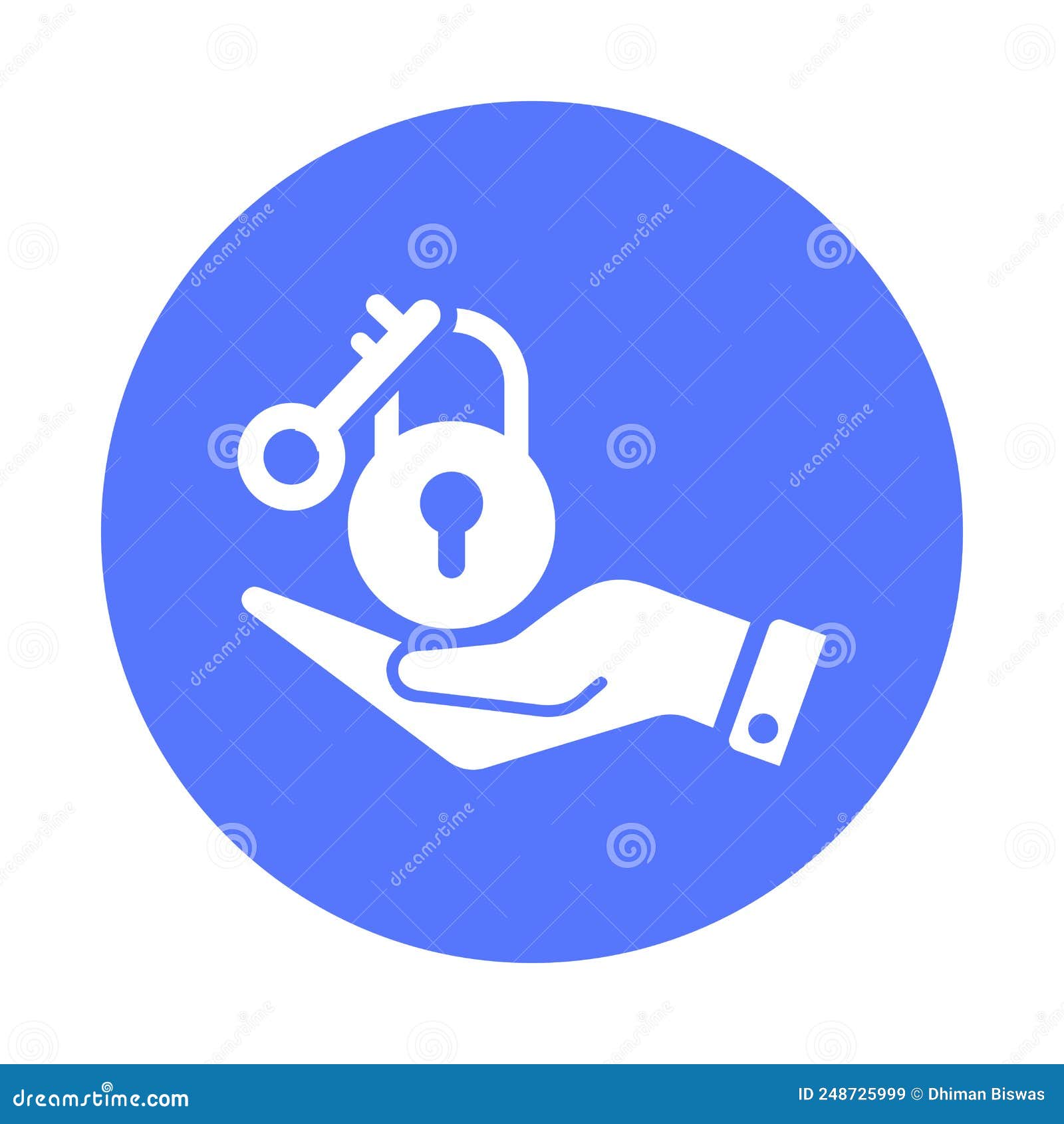 Access, Key, Password Icon. Blue Color Design Stock Illustration ...