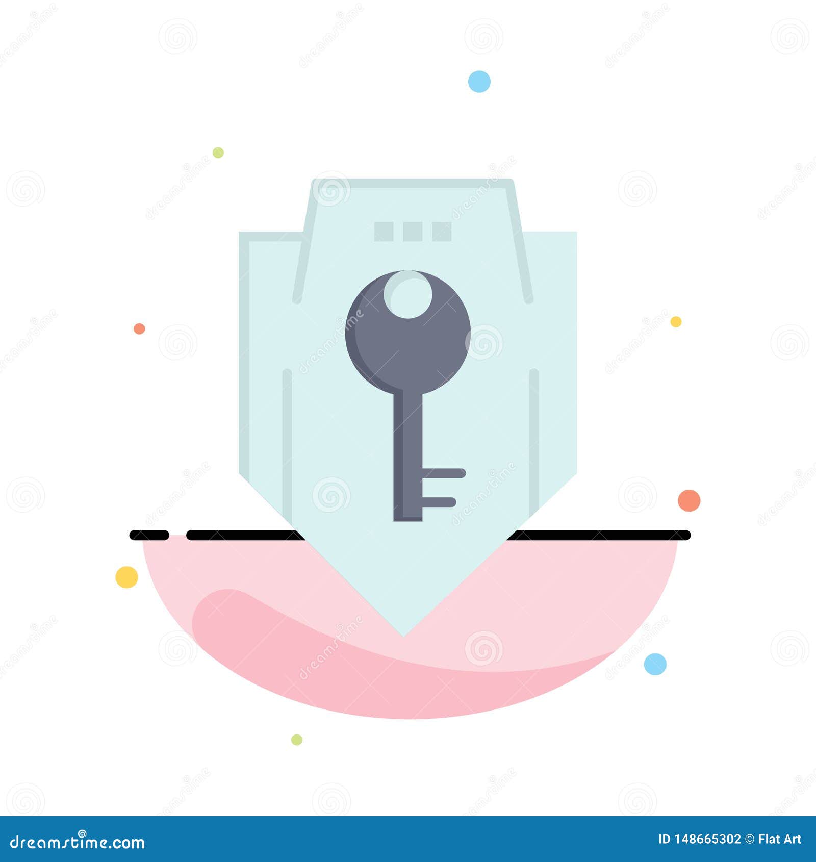 Access, Key, Protection, Security, Shield Business Logo Template. Flat ...