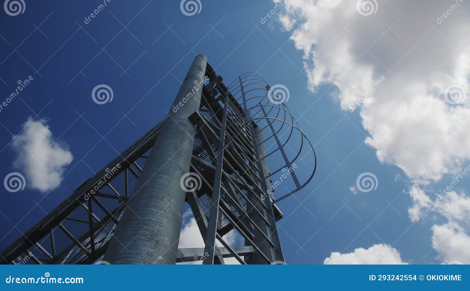 Access Ladder on Box Truss Span Structure Over Rural Road Stock Footage ...