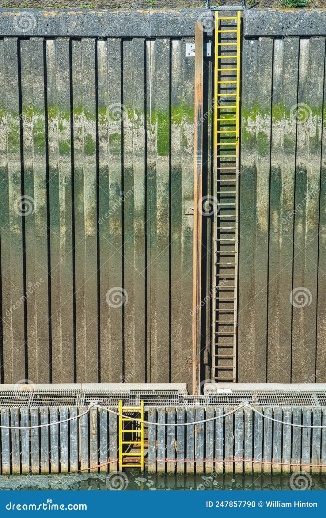 Access ladders to a lock. stock photo. Image of water - 247857790