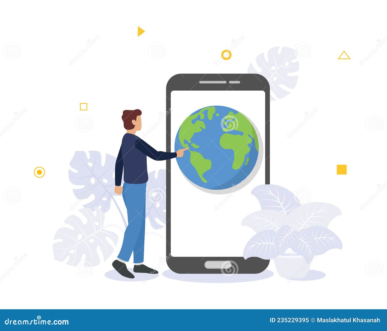 Access Open World or Internet Technology Via Mobile App Smartphone ...