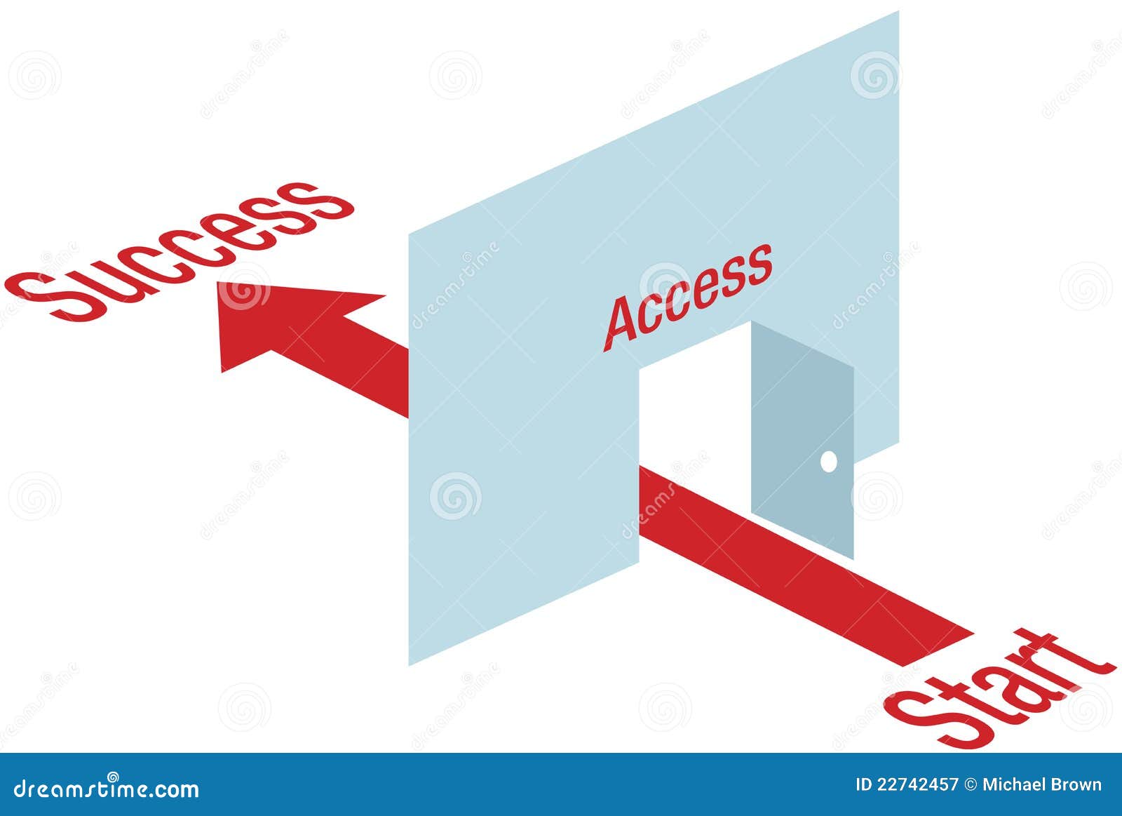 Access Path Arrow through Door Way To Success Stock Vector ...