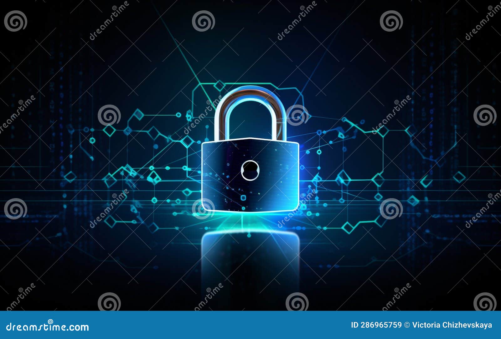 Technology Network Cyber Digital Protection Lock Cyberspace System ...