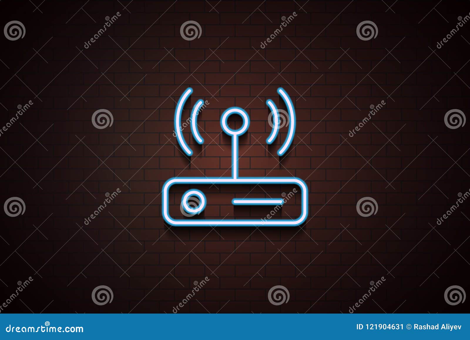 Access Point Icon in Neon Style Stock Illustration - Illustration of ...