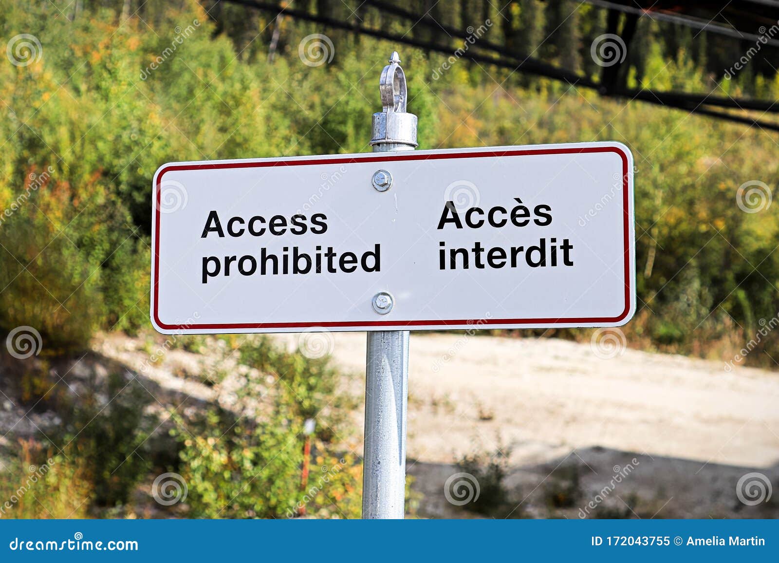 No Access, Way Prohibited! Portrait Of Bossy Brunette Woman Holding Red ...