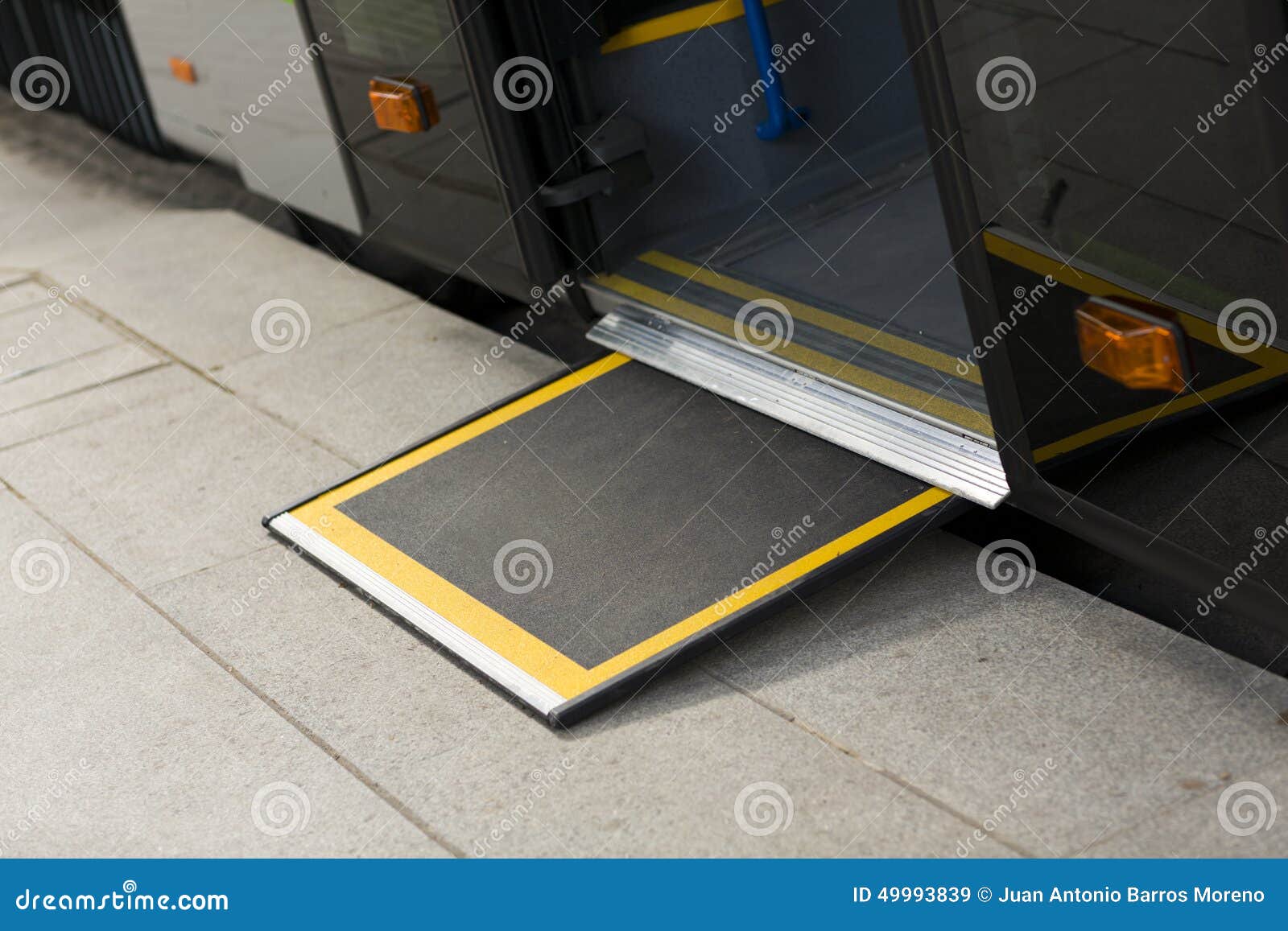 Access Ramp for Disabled Persons and Babies in a Bus Stock Image ...
