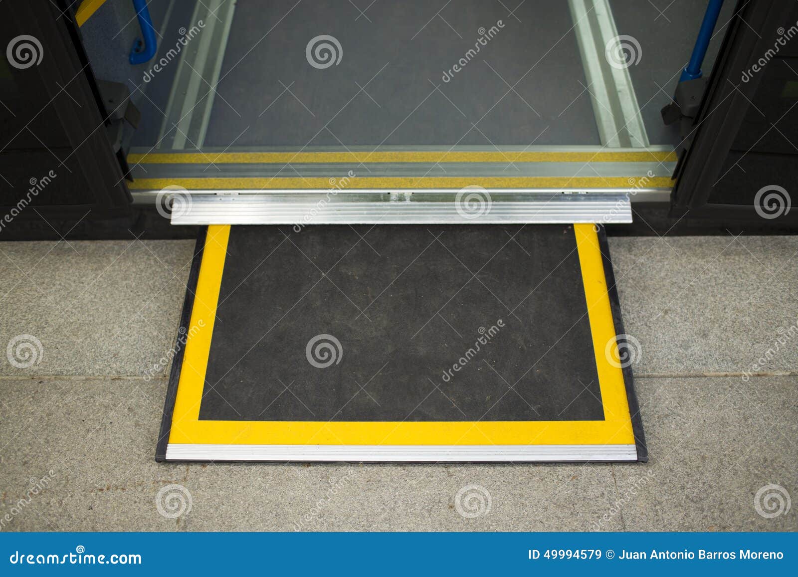 Access Ramp for Disabled Persons and Babies in a Bus Stock Image ...