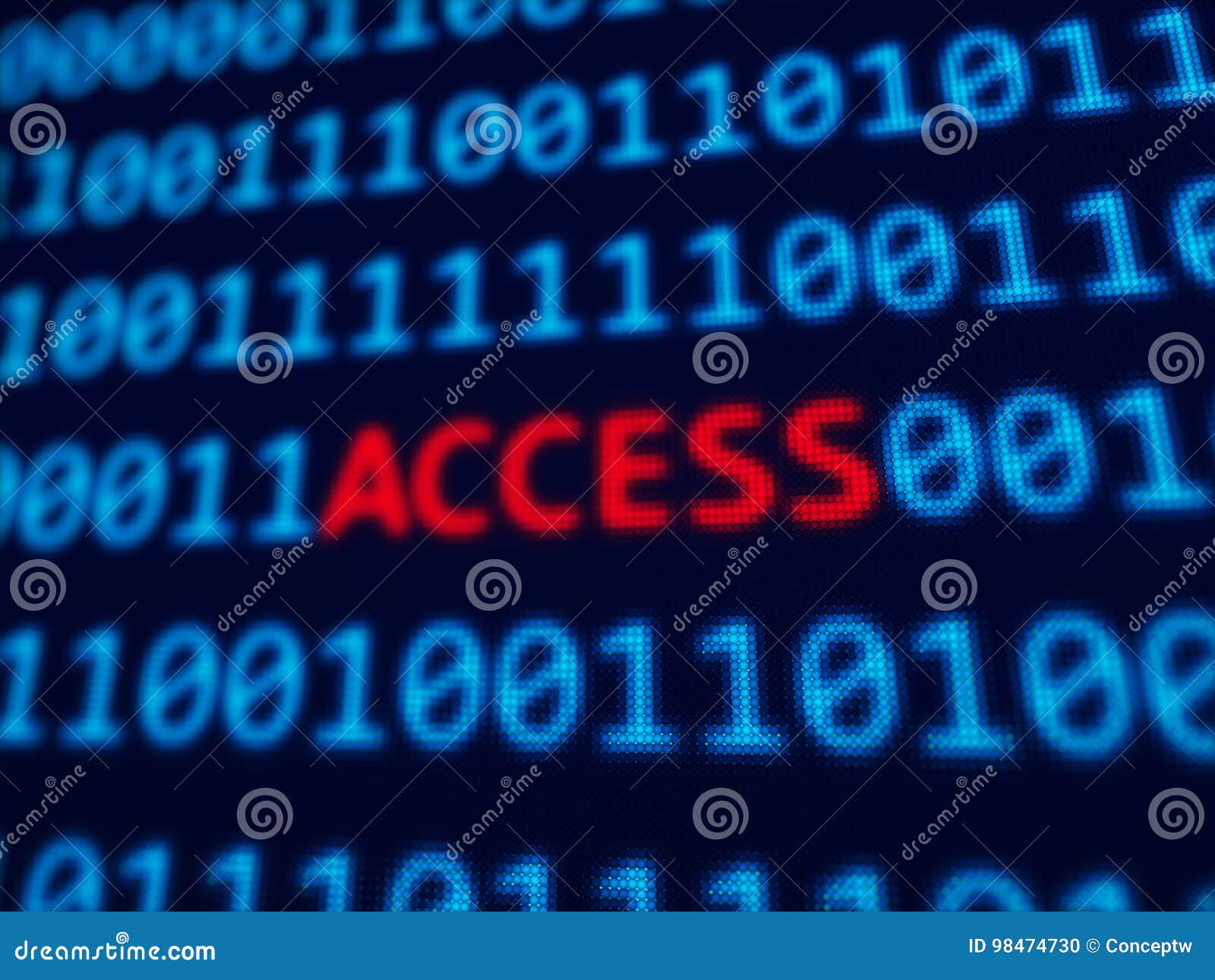 Access Red Text Between Blue Binary Data Stock Illustration Illustration Of Computer Field