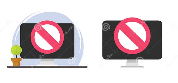 Access Restricted Blocked on Computer Pc Online Icon Vector Graphic ...
