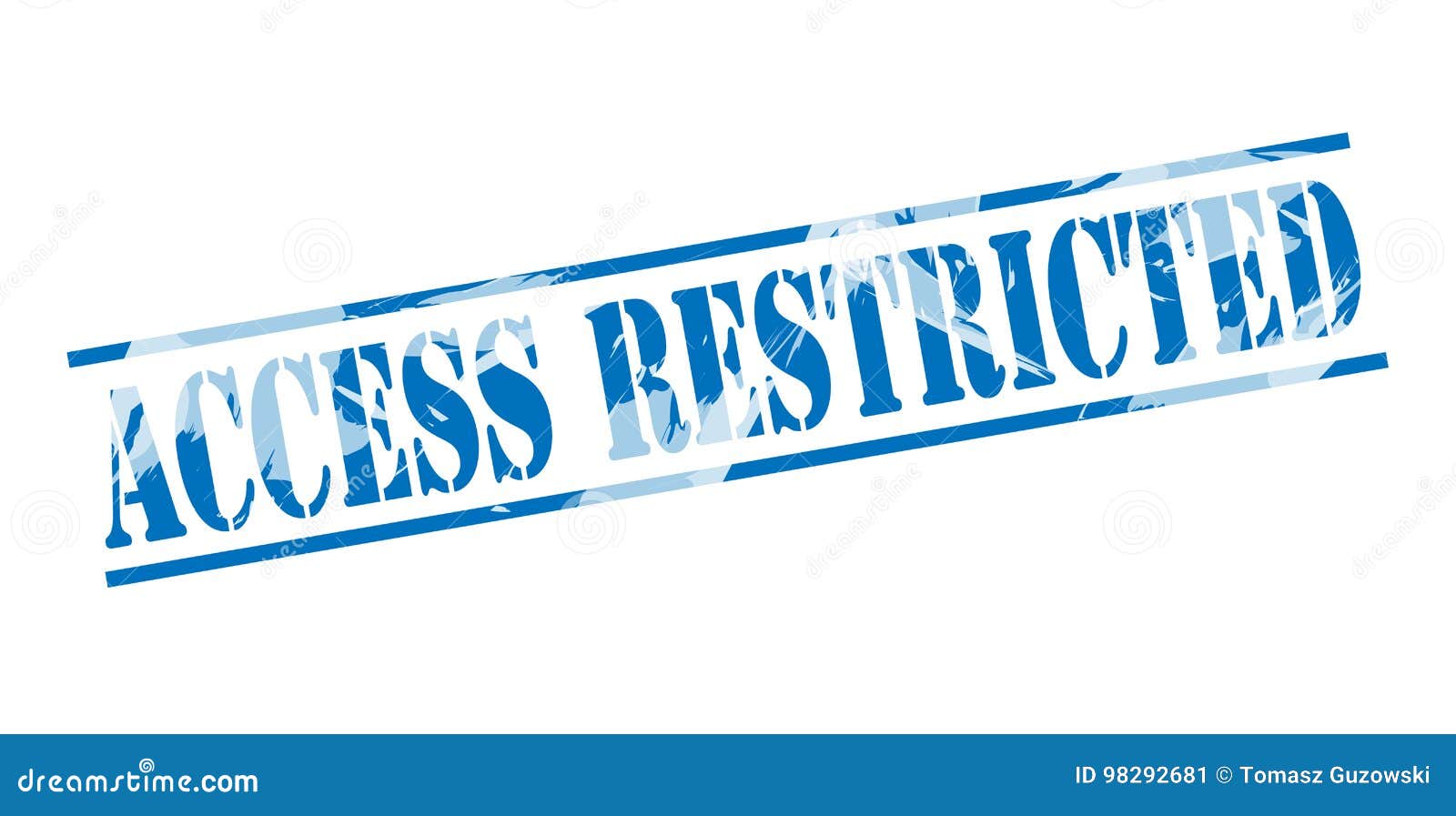 Access Restricted Blue Stamp Stock Illustration - Illustration of blue ...