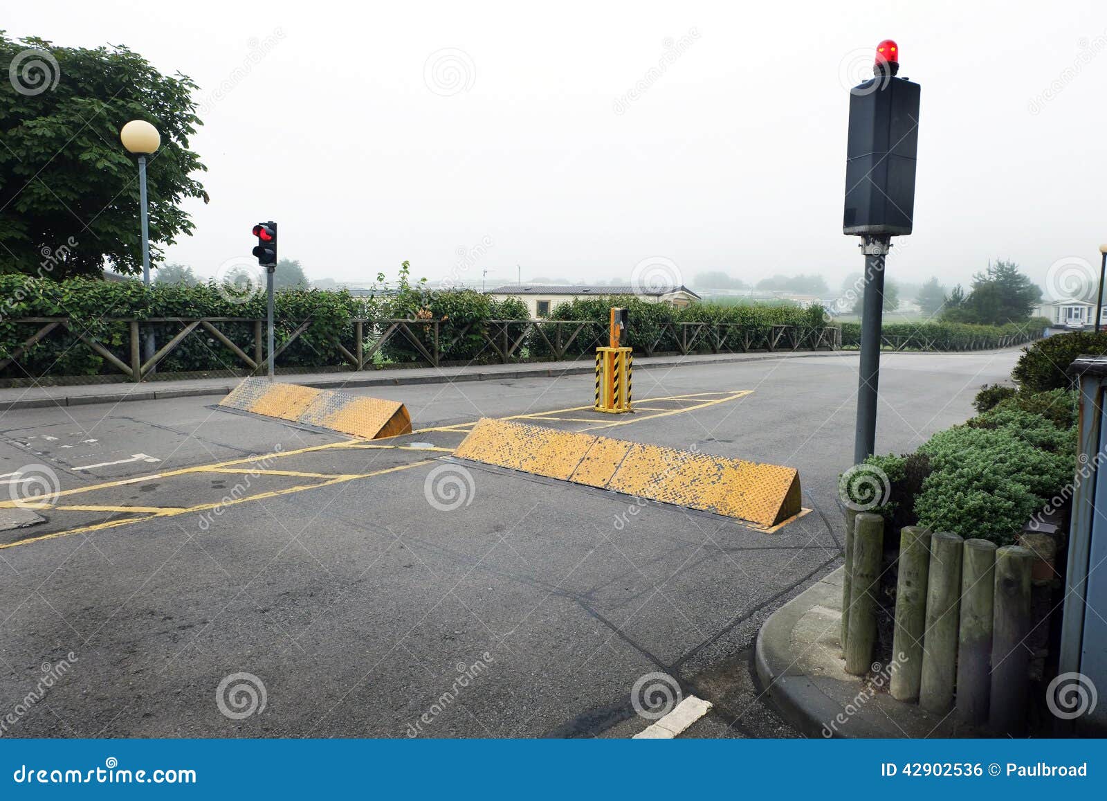 Access Road Barriers on Caravan Camp Site. Stock Photo - Image of lower ...